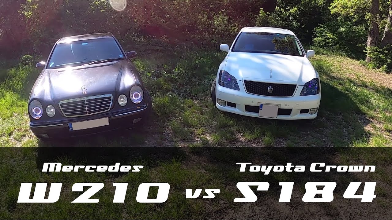 Mercedes W210 против Toyota Crown S184 - YouTube