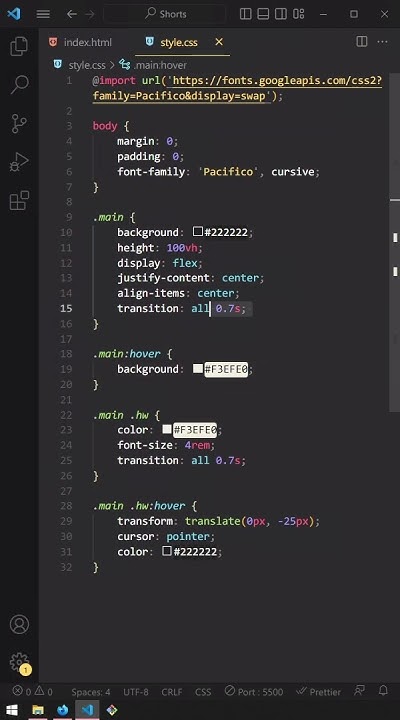 Aprende a usar CSS hover con transition + transform en segundos #shorts ...