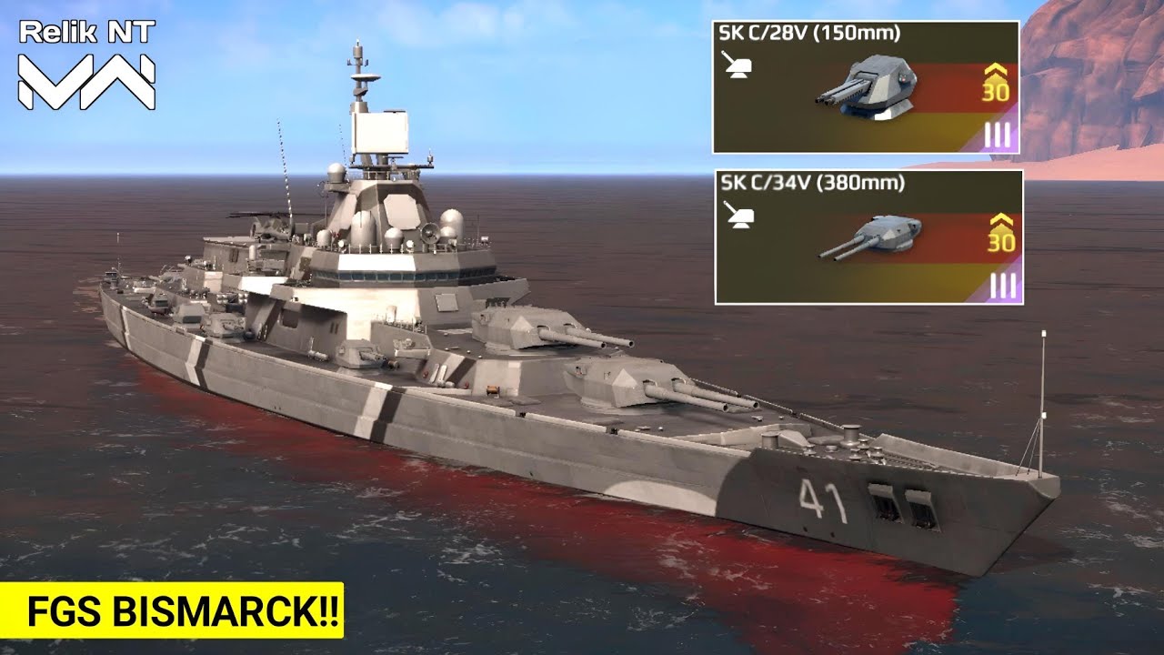 FGS Bismarck(H-41V) After Buff Review And Test - Modern Warships Alpha ...