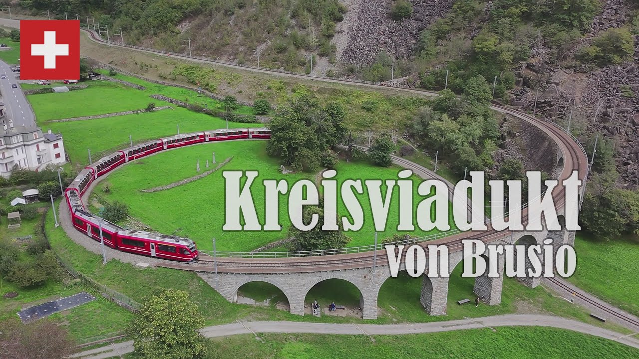 Aerial View of the Kreisviadukt von Brusio – World Heritage Site - YouTube