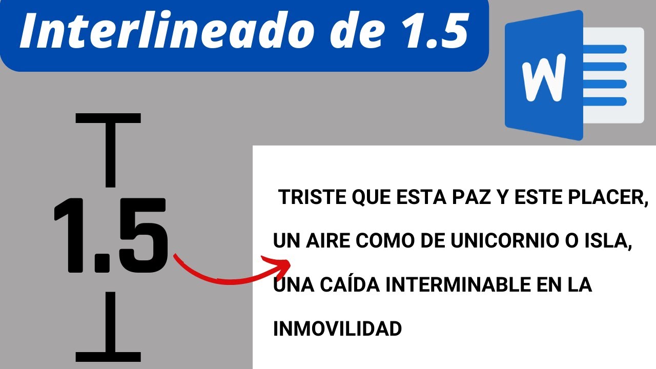 APLICAR INTERLINADO DE 1.5 EN WORD - YouTube
