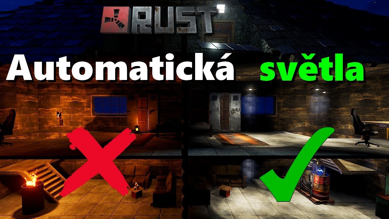RUST Návod | Automatická světla v base (Automatic lights) - YouTube