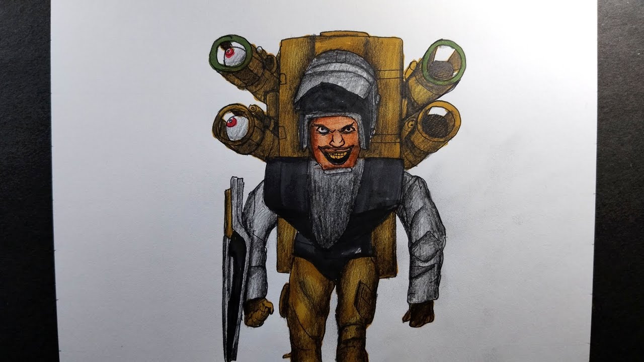 How to draw Hybrid Police Toilet in Skibidi Toilet 72 part-1 - YouTube