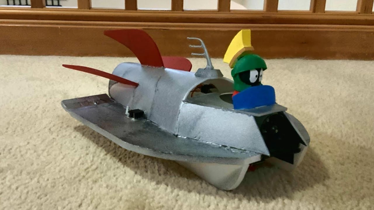 RC Marvin the Martian Spaceship V1 (3s EDF) Test Flight - YouTube