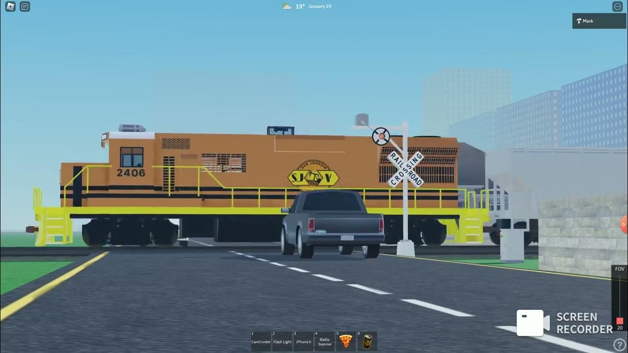 SJVR 2406 passing Wig Wag Crossing at Original City Railfan in Roblox - YouTube