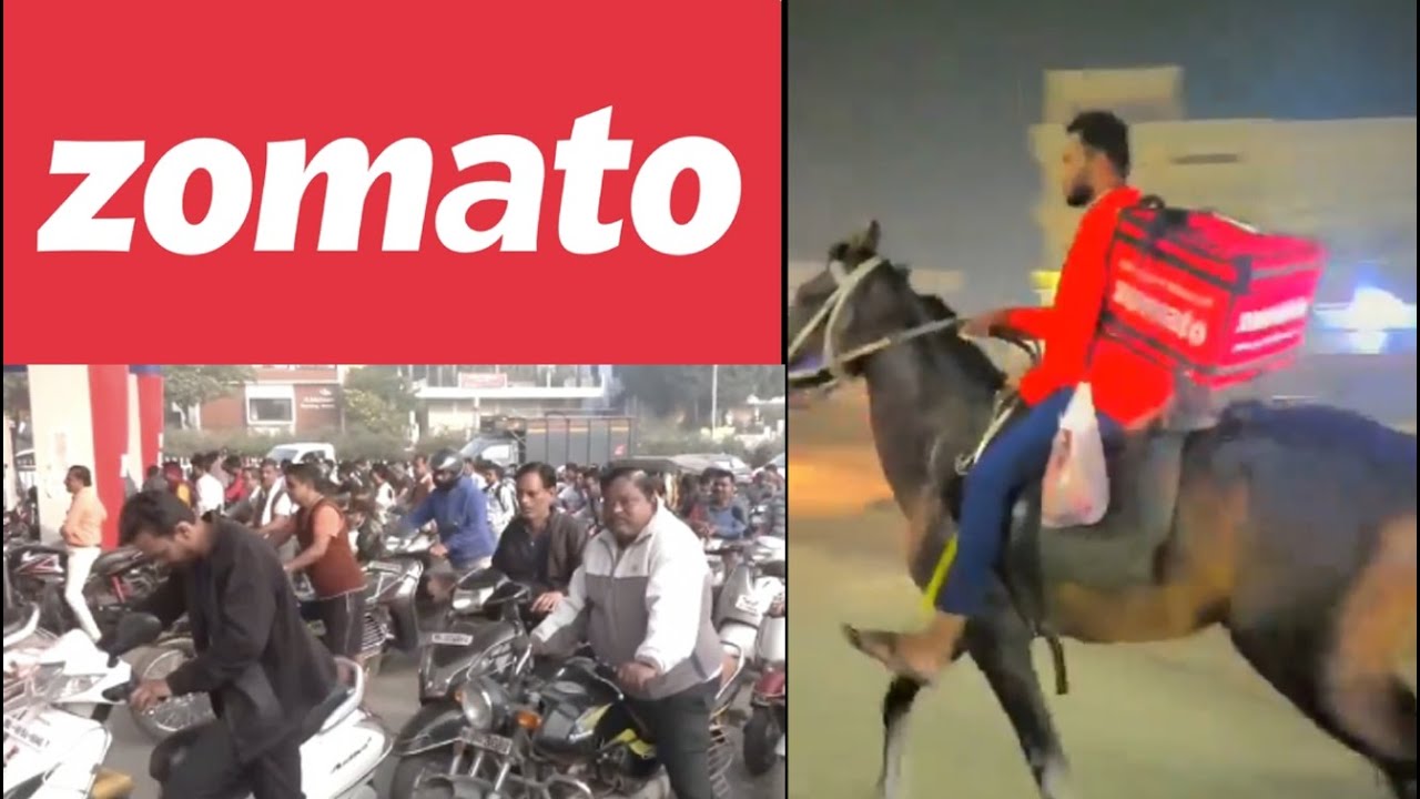A Zomato employee who went on a horse to deliver food... Echoes of ...