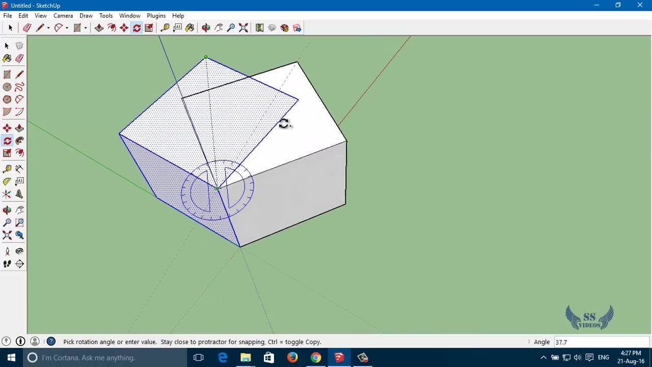 Sketchup Tutorial Part 9 Rotate Tool Sketchup Telugu YouTube Sketchup Tutorial Part 9 Rotate Tool Sketchup Telugu YouTube