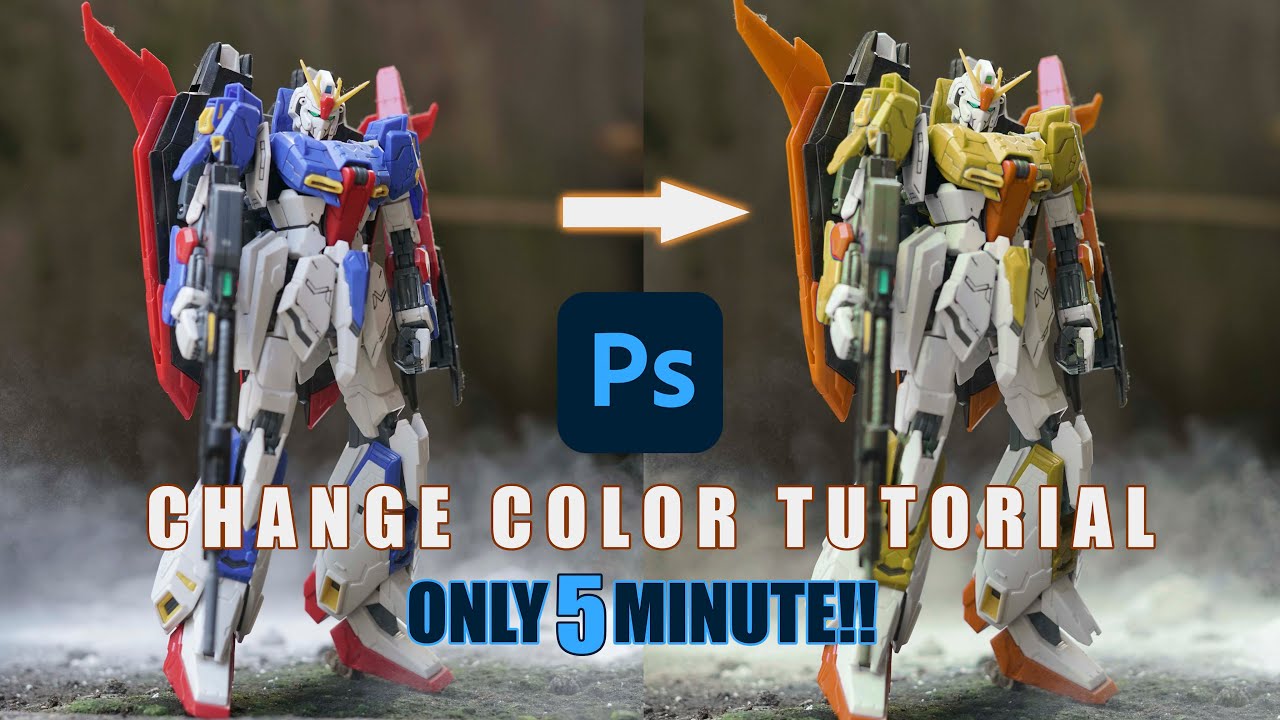 NGUBAH WARNA GUNDAM GAK SAMPAI 5 MENIT! TUTORIAL PHOTOSHOP - YouTube