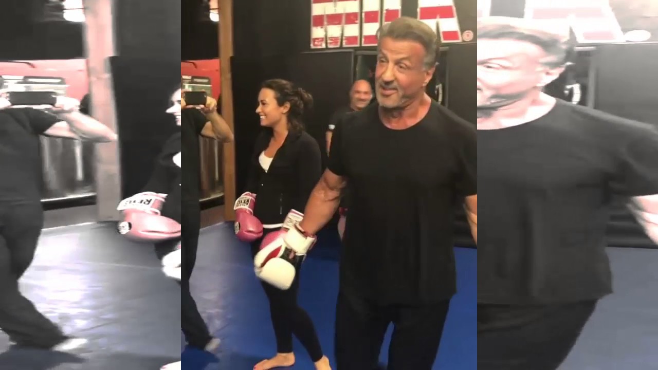 Demi Lovato knocking out Rocky Balboa BOXING | Demi Lovato Noquea a ...