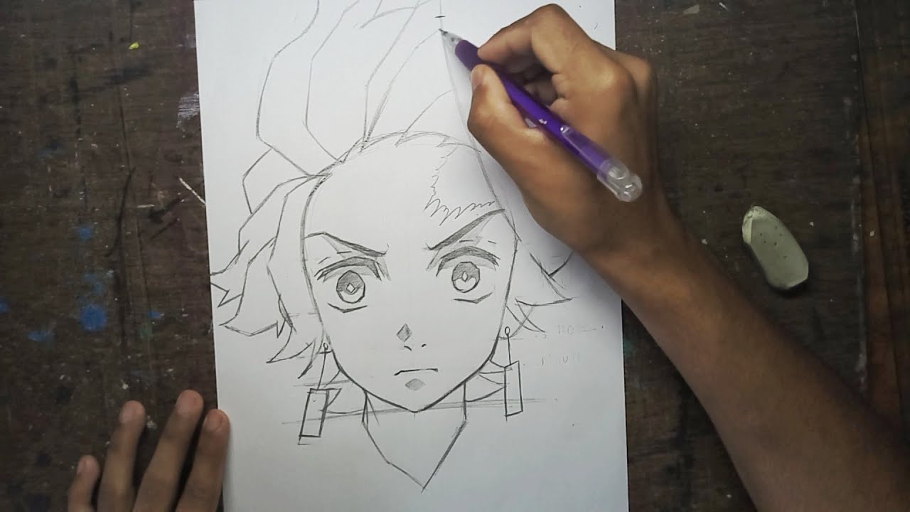 Easy How to Draw - Tanjiro Kamado |Step by Step [KIMETSU NO YAIBA ...