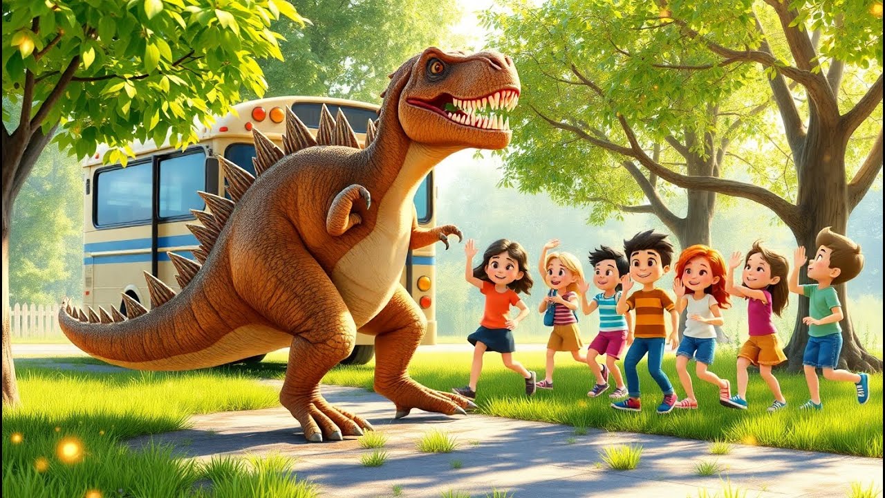 Roar Roar Roar! Dino Bus Adventure Rhyme | Fun Dinosaur Song for Kids ...