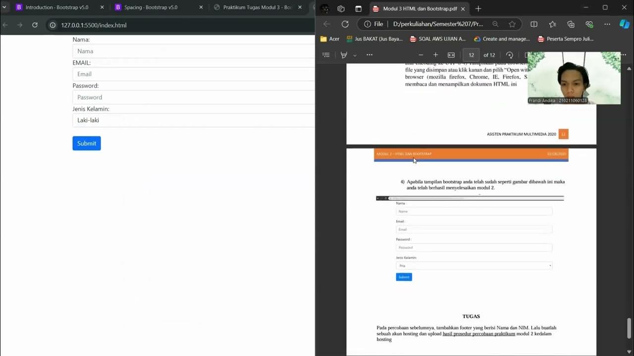 Praktikum - Multimedia Modul 3 - HTML Dan Bootstrap - YouTube