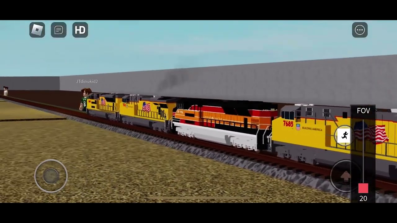 Railfanning UP grain train with UP heritage unit in RSR V1 with ...