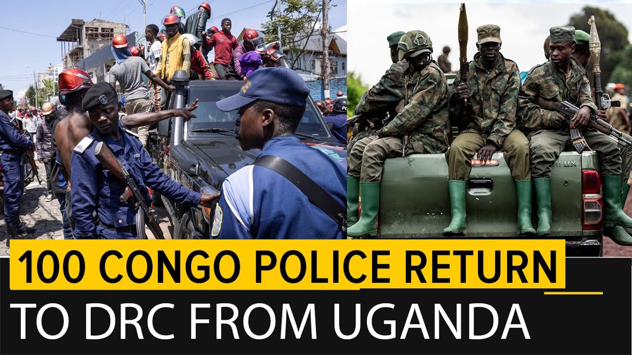 Uganda returns 100 Congolese police officers who fled M23 Rebels - YouTube