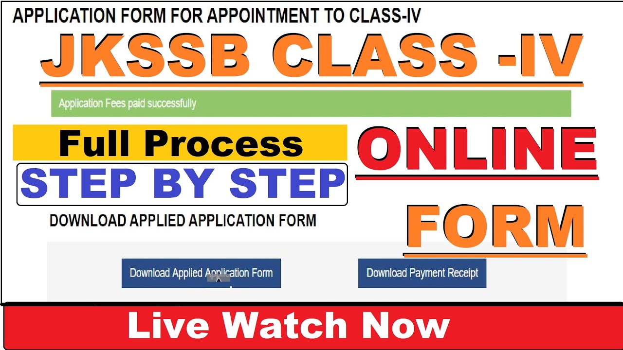 How to fill jkssb online form | Jkssb class iv online form | jkssb ...