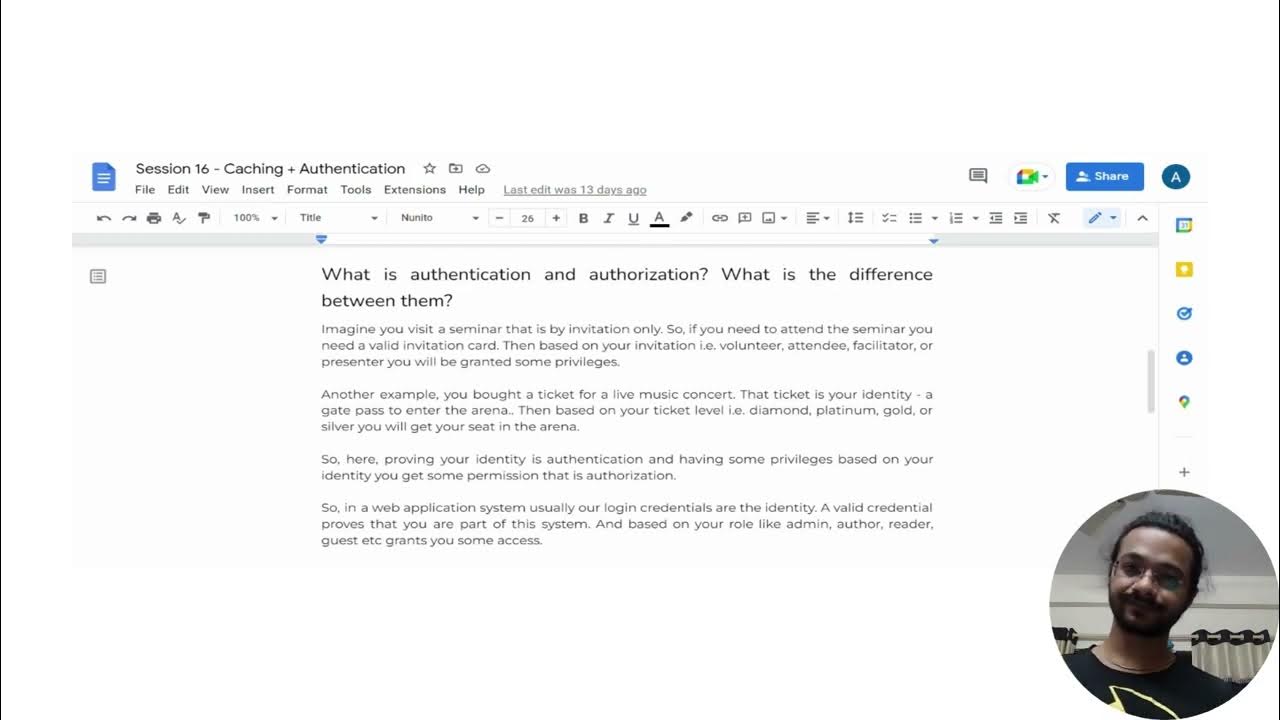 JavaScript Revision 16 (Caching + Authentication & Authorization) - YouTube