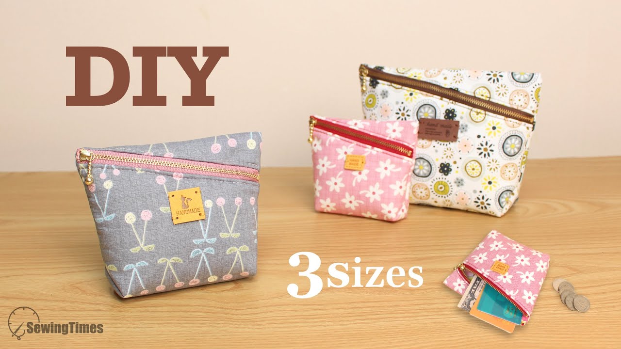 DIY Zipper Pouch in 7 minutes - Easy to make in 3 sizes! - YouTube