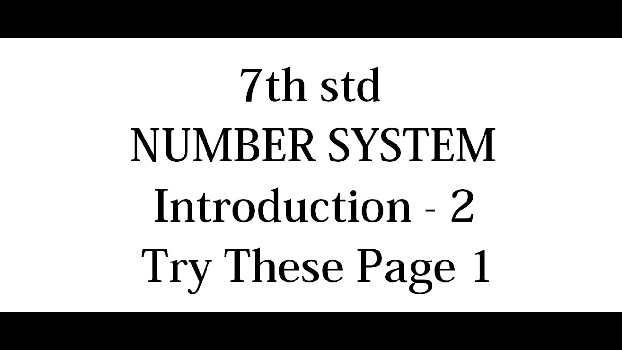 7th std - Number system - Try these - YouTube