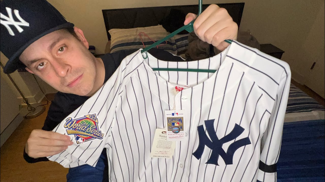 NY Yankees 1996 Derek Jeter World Series mitchell and ness authentic home jersey unbagging ...