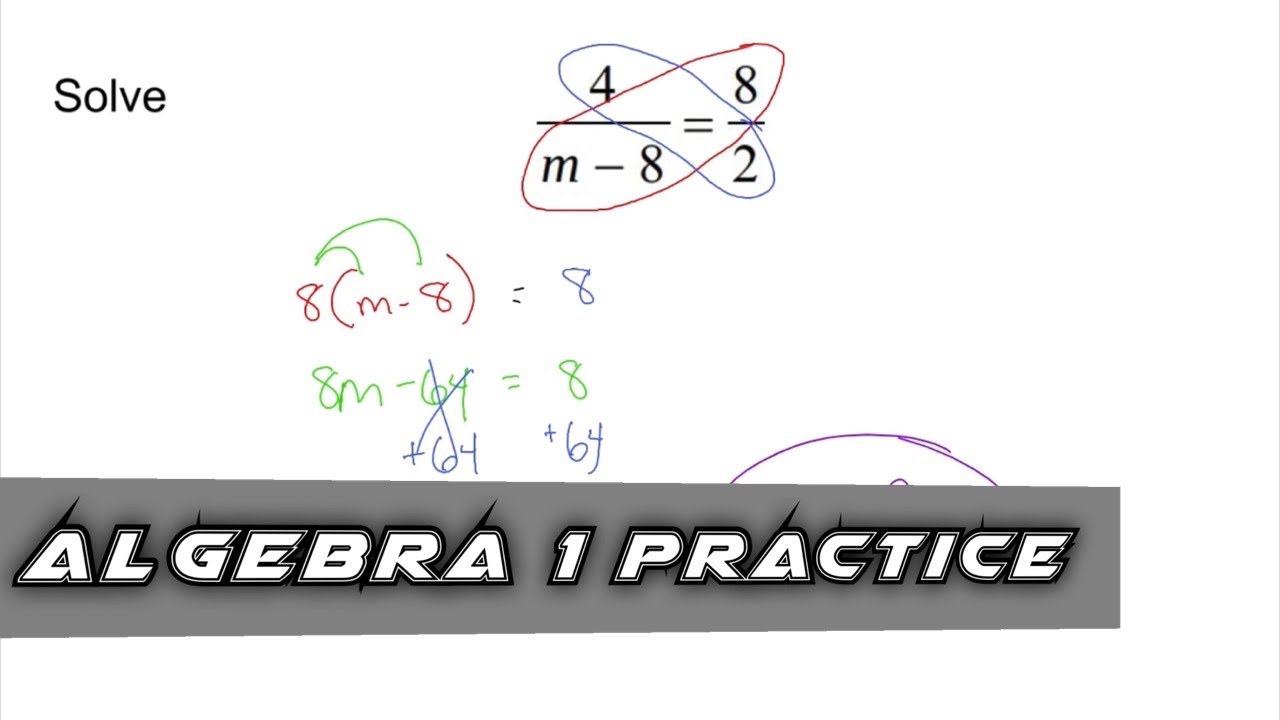 Algebra 1 Practice - Solving a Proportion (Example 2) - YouTube