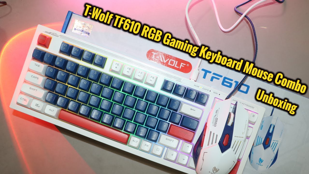 T Wolf TF610 RGB Gaming Keyboard Mouse Combo Unboxing - YouTube