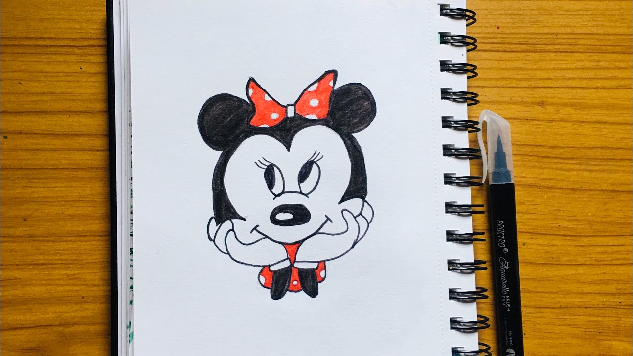 How to draw mickey mouse step by step | Mickey mouse face drawing easy ...