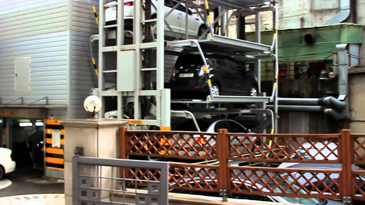 South Korea, Seoul - elevated parking system - YouTube