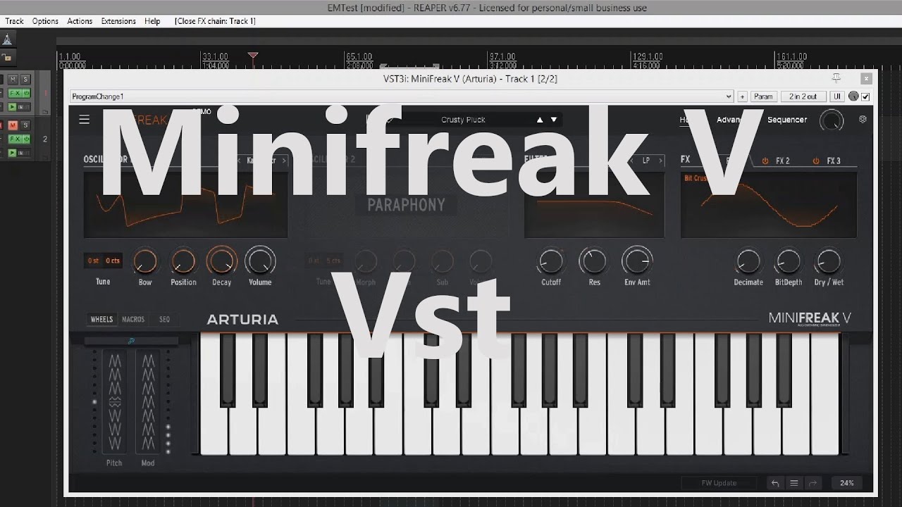 Arturia Minifreak V - Vst Synth - No Talking - YouTube