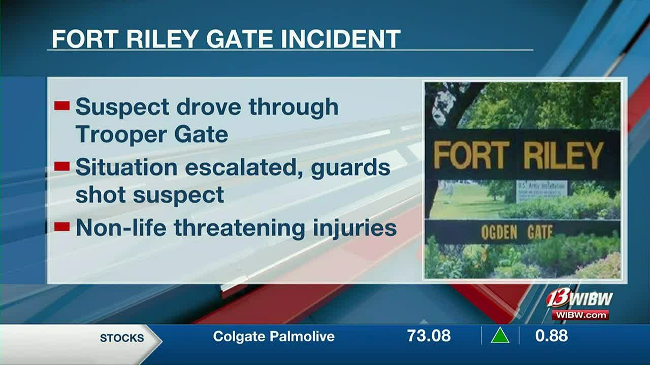 Suspect shot after attempt to barrel through Fort Riley main gate - YouTube