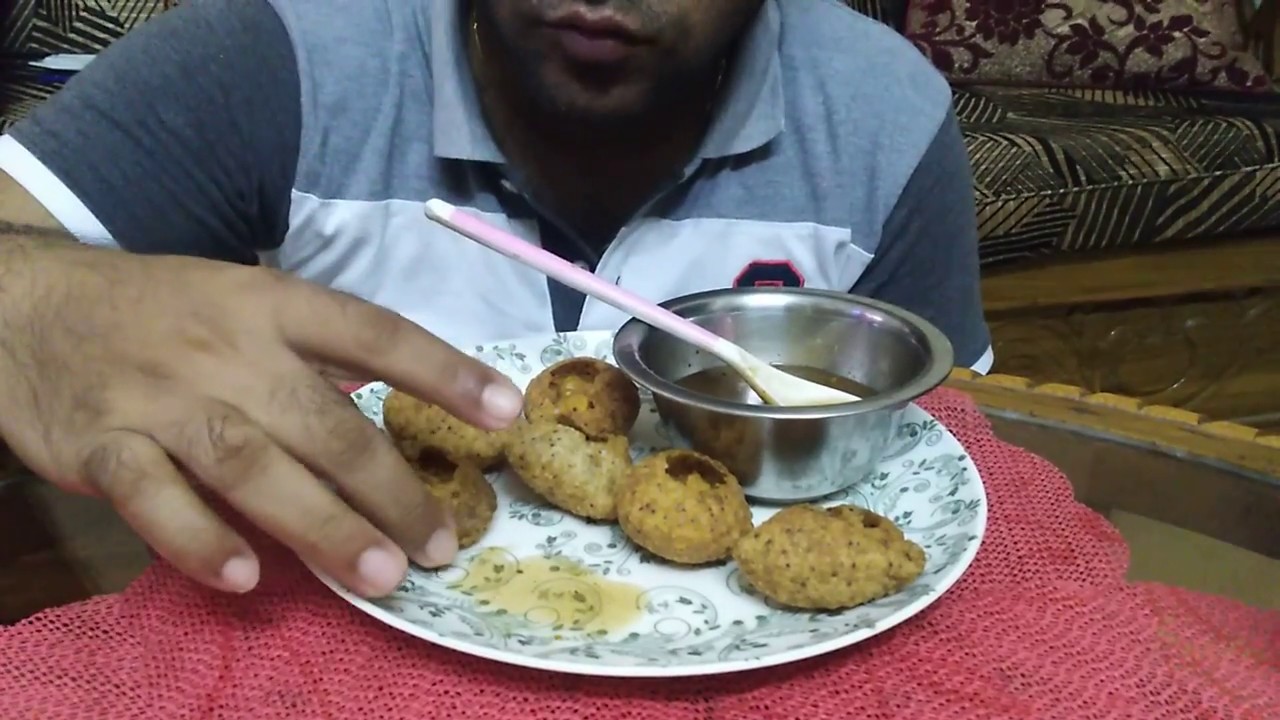 Eating Show with sound ( pani pori with tok, rice cutlet) # Foody Fan ...