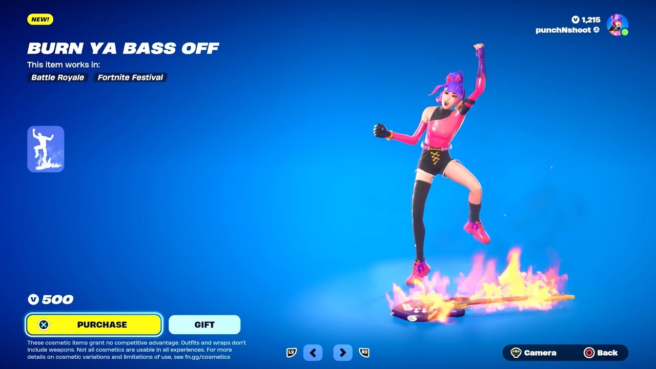 BURN YA BASS OFF EMOTE | Fortnite Festival - YouTube