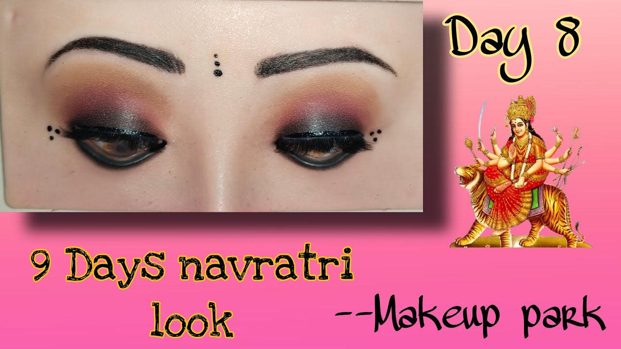 Navratri 9 Days makeup look//Day 8// eye makeup tutorial// makeup ...