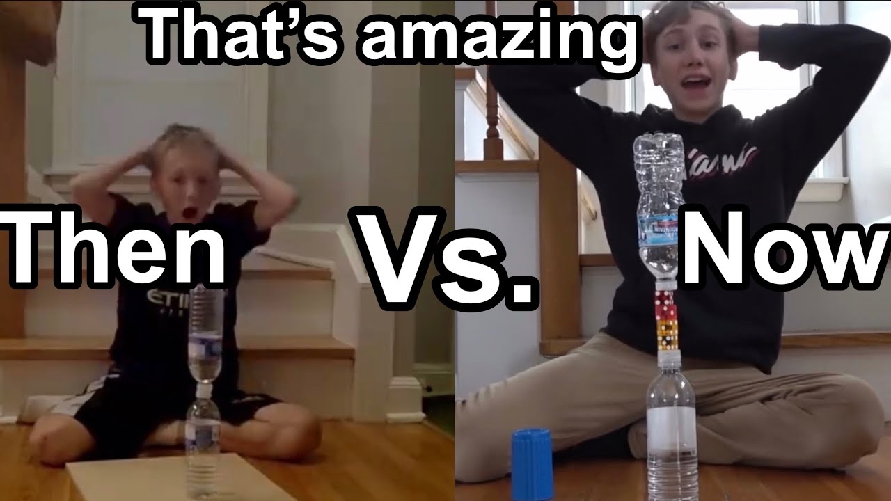 THATS AMAZING’S BEST BOTTLE FLIPS THEN VS. NOW - YouTube