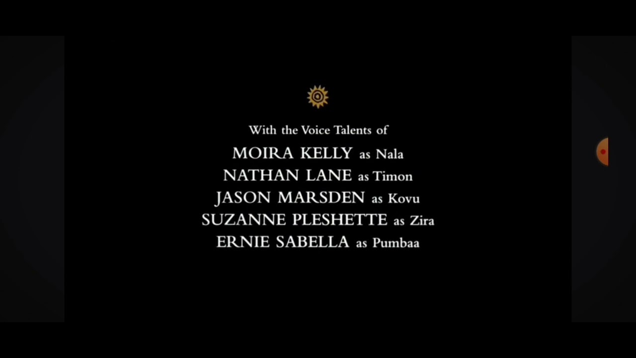 The Lion King 2 Simba's Pride (1998) - End Credits Part 1 - YouTube