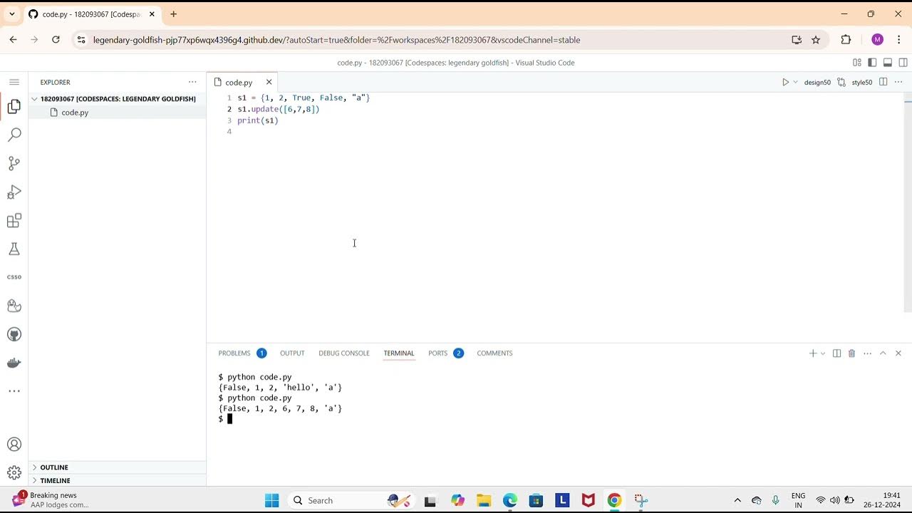 Sets and its properties in python - YouTube