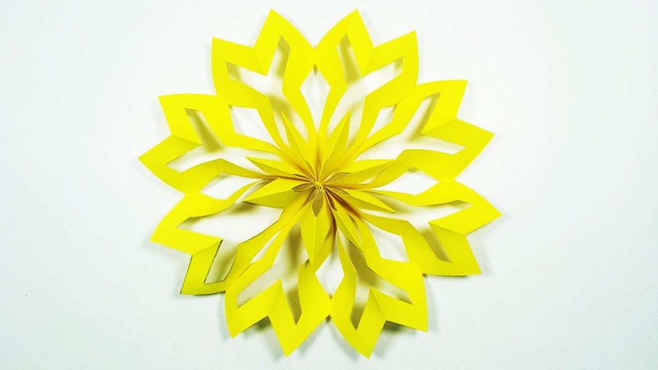 Snowflake flower with paper | How to make a beautiful snowflake flower ...