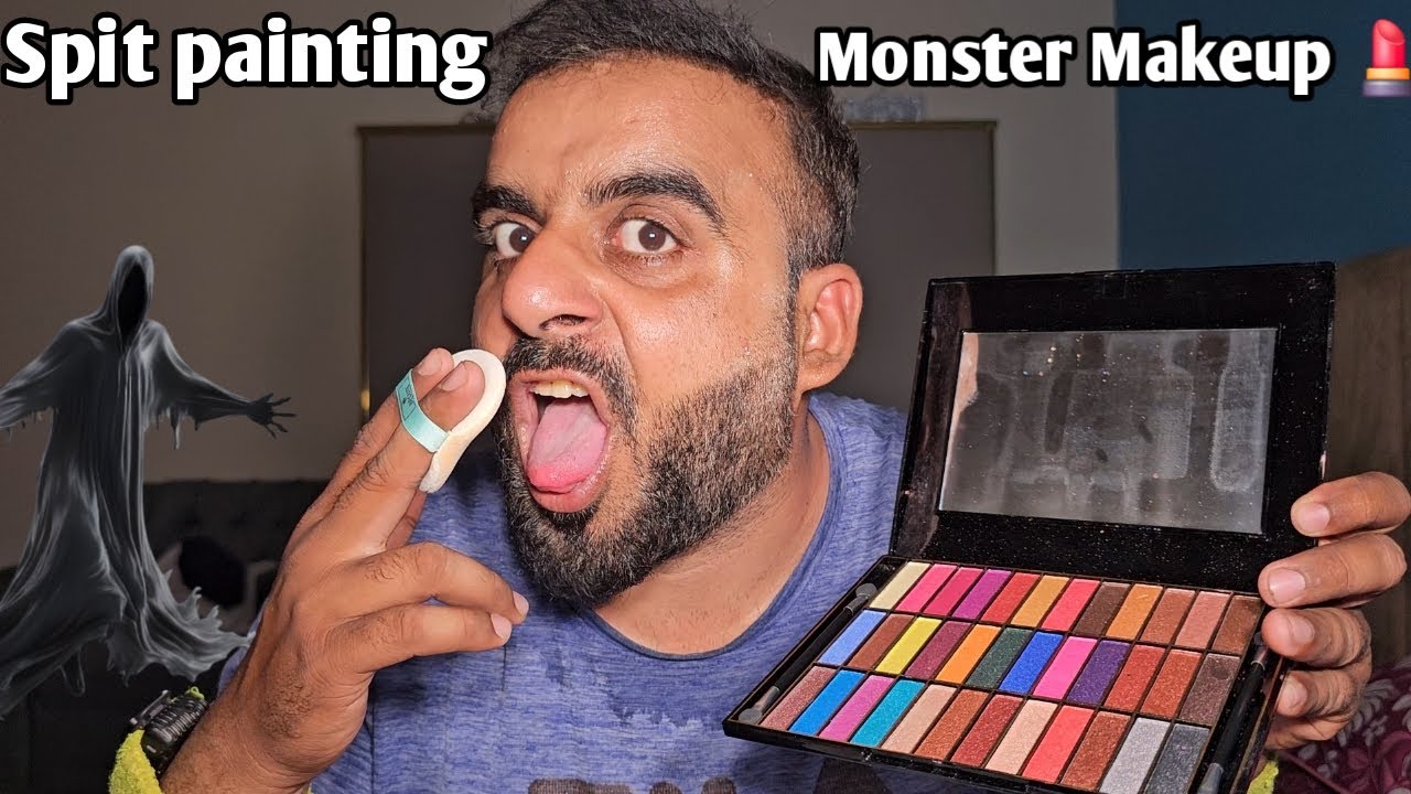 ASMR - Fast & Aggressive spit painting your Monster Makeup 💄 💀 - YouTube