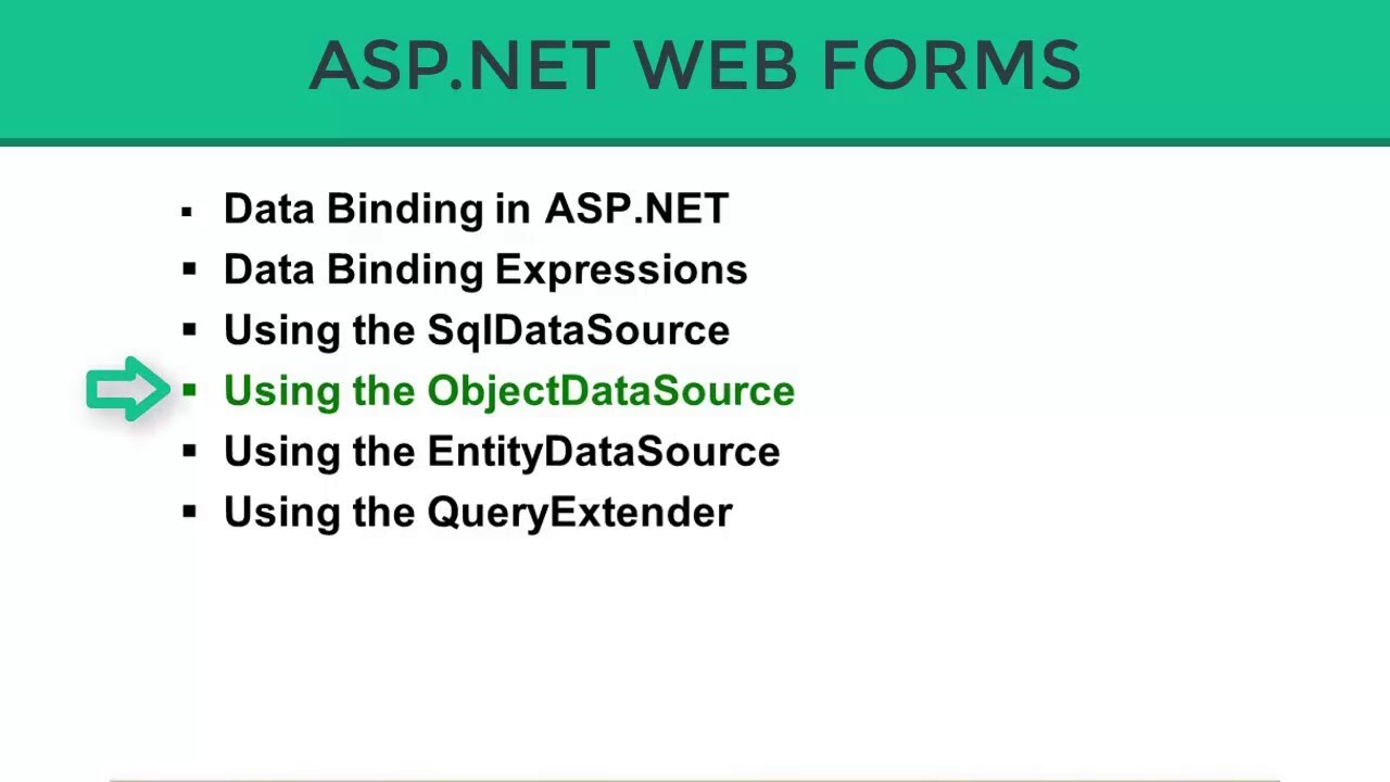Using The Objectdatasource In Aspnet Part 15 Youtube