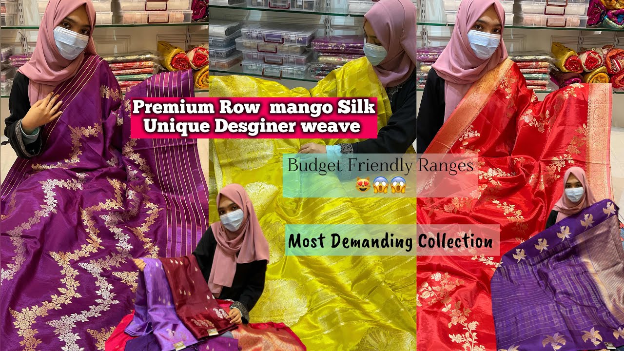 Pure Row Mango Silk Sarees || uncommon pieces || Mango Sarees - YouTube