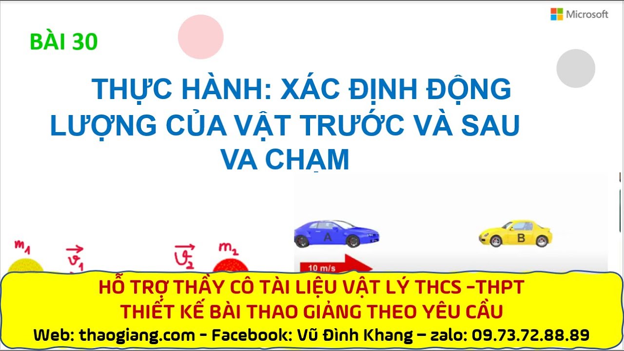 Bài 30 Thực hành Xác định động lượng của vật trước và sau va chạm Vật ...