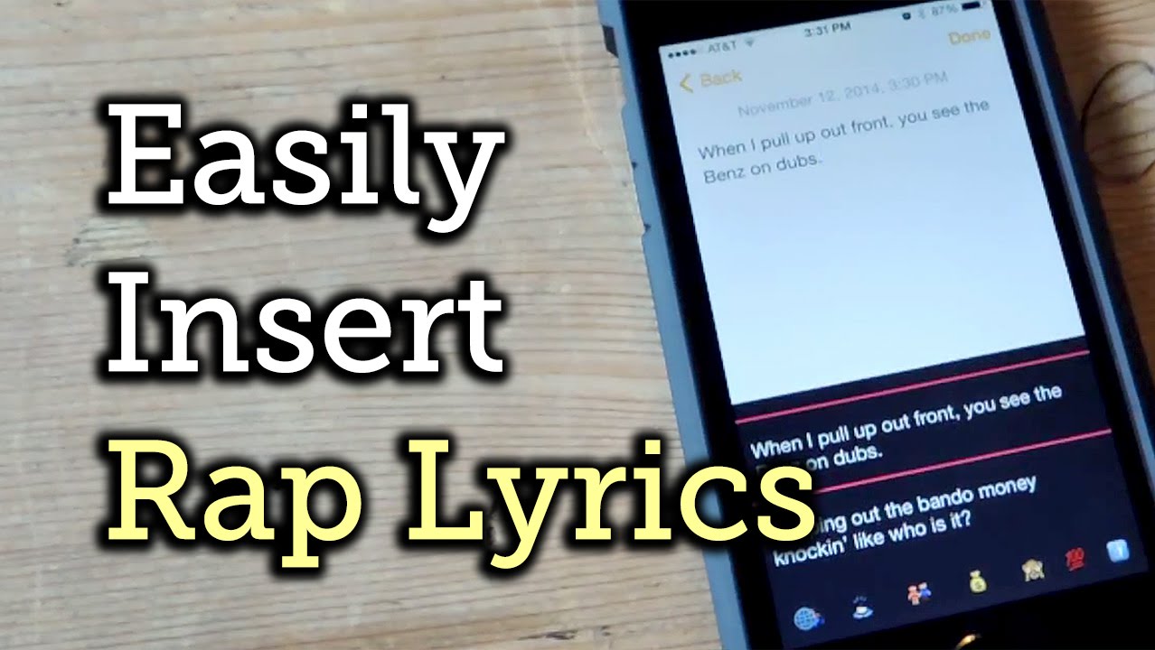 Use a Rap Keyboard to Insert Lyrics Inside Your Text Messages - iOS 8 ...