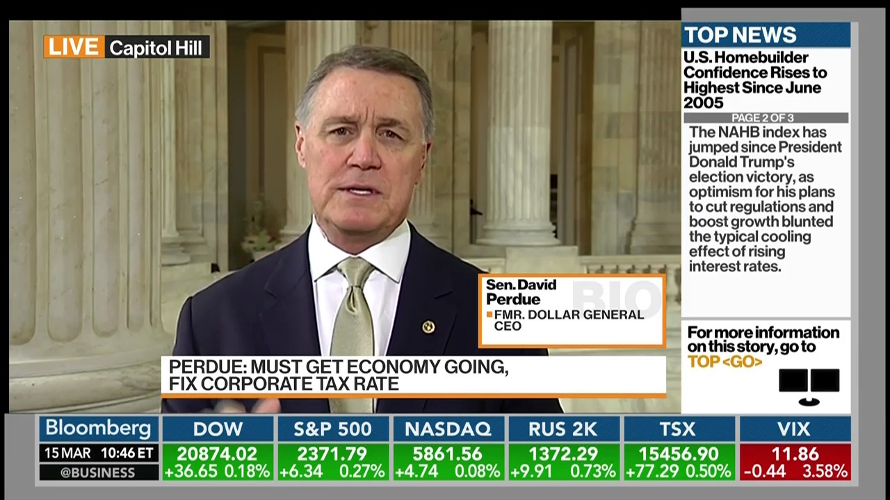 Senator David Perdue On Bloomberg - YouTube