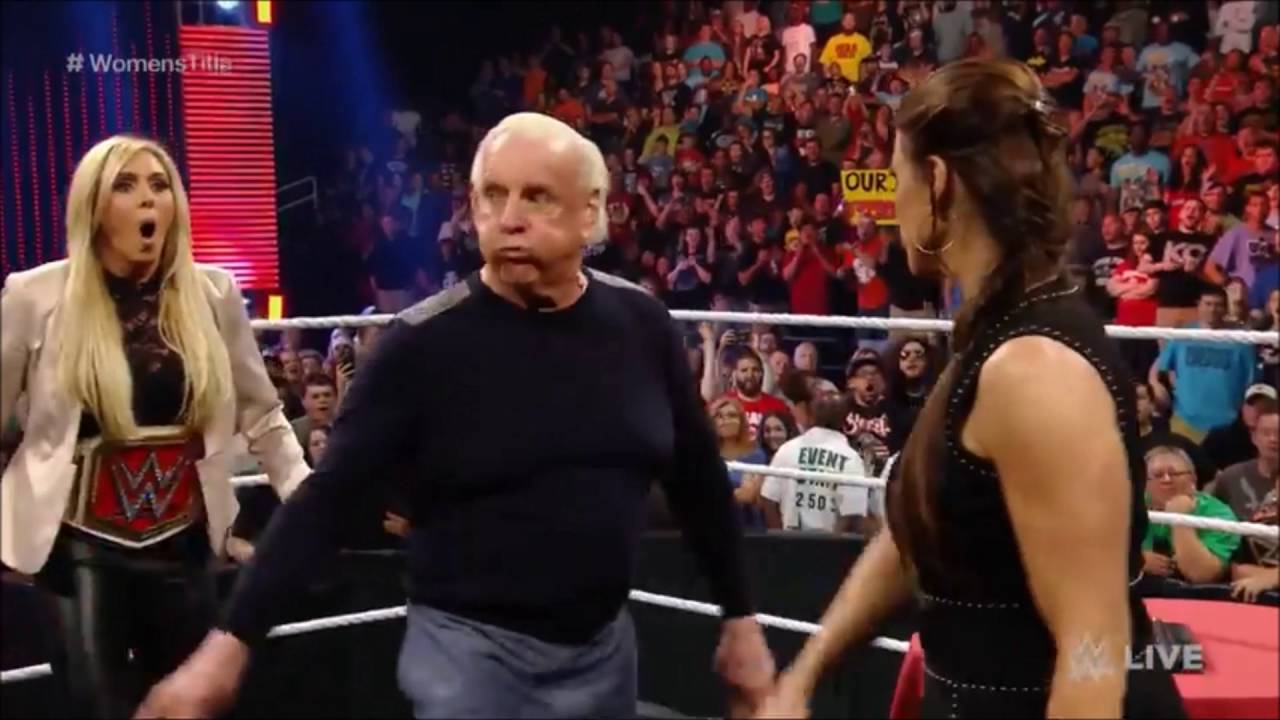 Stephanie McMahon Slaps Ric Flair - YouTube