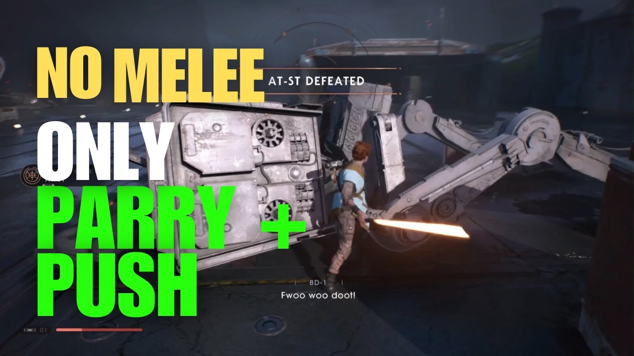 AT-ST Boss Fight without Melee (Only Parry + Push damage) | Star Wars ...