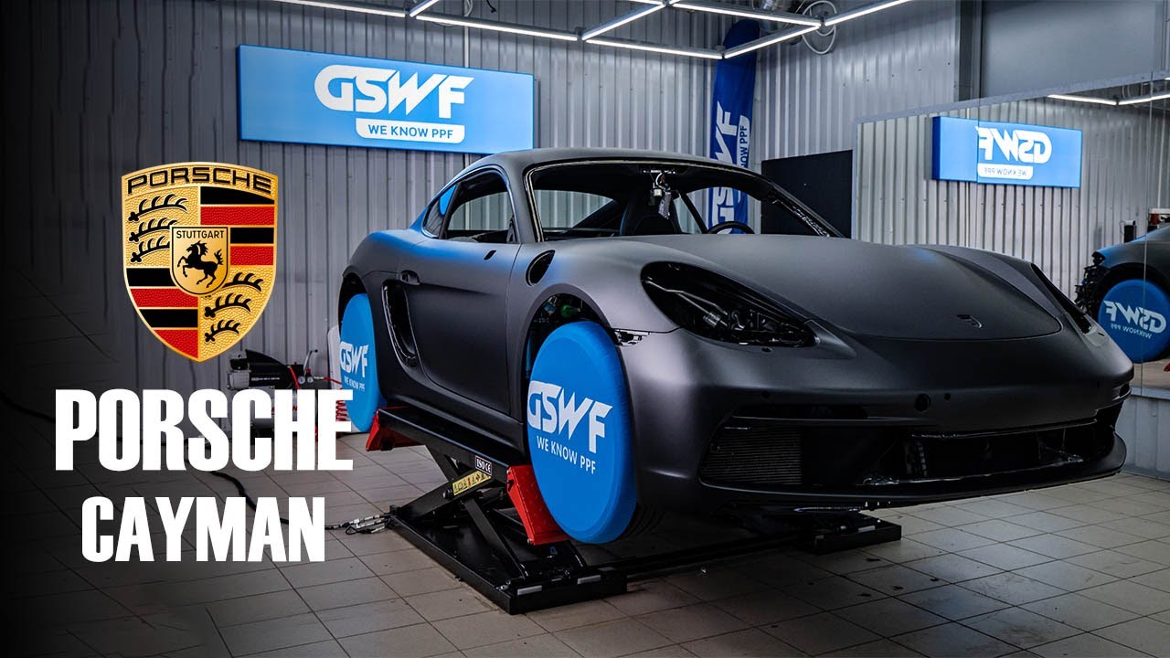 Porsche Cayman in Matte Black | Color Change Vinyl Wrap - YouTube