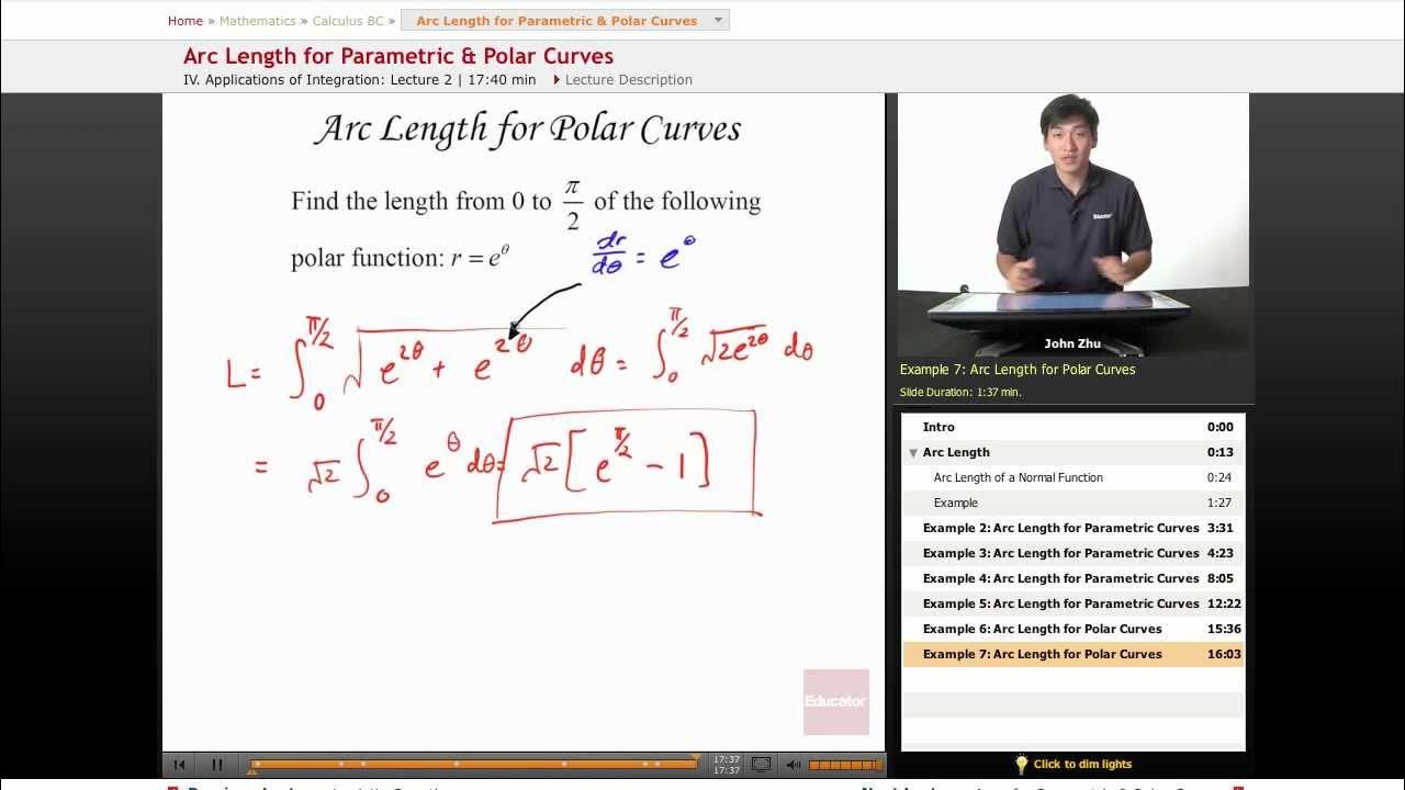 AP Calculus BC - Arc Length for Parametric & Polar Curves - YouTube