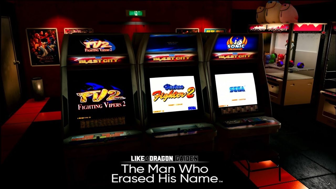 SEGA Arcade Games Room in Like a Dragon Gaiden - YouTube