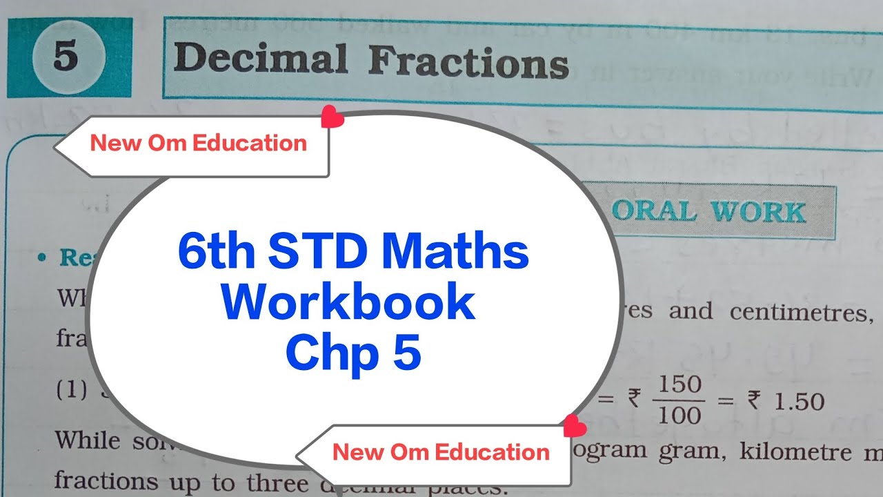 6th STD Maths Workbook Chp 5 Decimal Fractions @OmPrakash-rn8hc - YouTube