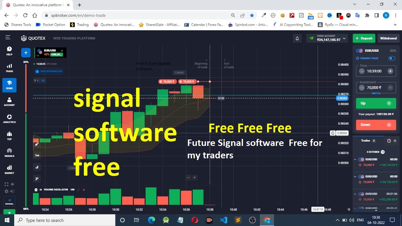 Future signal software free for my traders || Quotex win every trade ...