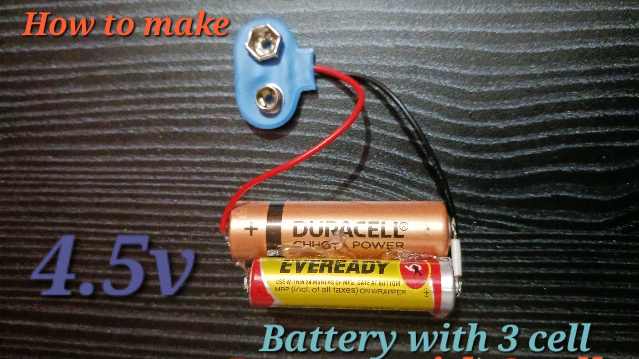 How to make battery with cell at home | 4.5v battery at home. - YouTube